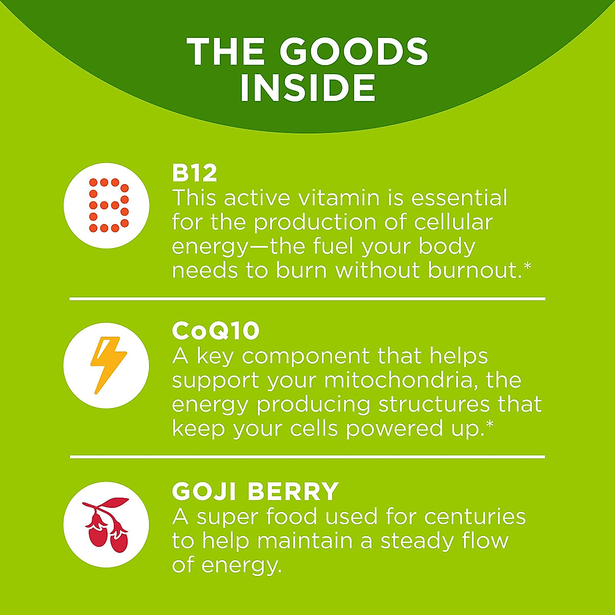 OLLY Daily Energy Gummy, Caffeine Free, Vitamin B12, CoQ10, Goji Berry, Adult Chewable Supplement, Tropical Flavor - 120 Count Pouch