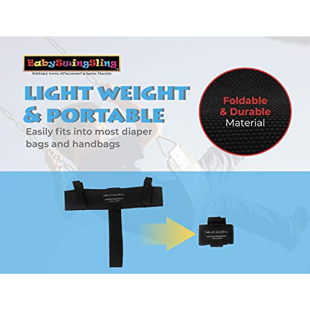 BabySwingSling – This Baby Swing Attachment Converts Standard Park Swings for Infants and Toddlers – Portable, Lightweight, Holds Up to 50 Pounds – Ideal for Swing Training This Summer