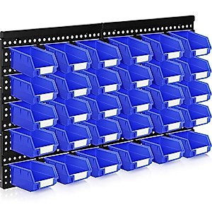 30 Pcs Wall Mounted Storage Bins Without Rack Plastic Hanging Parts Bins 5 x 4 x 3 Inches Open Front Small Screw Organizers Wall Mount Tools Organizers for Kitchen Workshop Classroom Office Parts