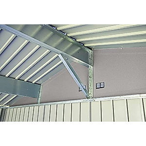 Arrow Shed Elite 8' x 6' Outdoor Lockable Steel Storage Shed Building, Cool Grey