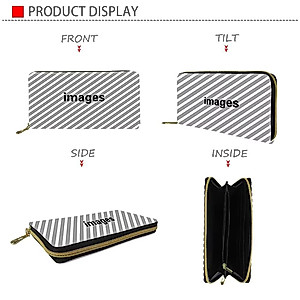 Pensura Women PU Leather Wallet Long Travel Wallet Ladies Purse Zip Around Large Capacity Printed Dogs Lover Travel Card Phone Holder