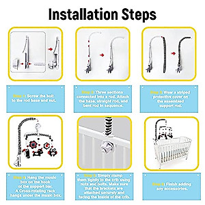 teytoy Baby Crib Mobile Unisexbaby, Nursery Baby Mobile for Crib, High Contrast Black & White for Girls Boys 0-24 Months Infant Newborn Montessori Portable Cot Mobile Decor Hanging Rotating Plush Toys