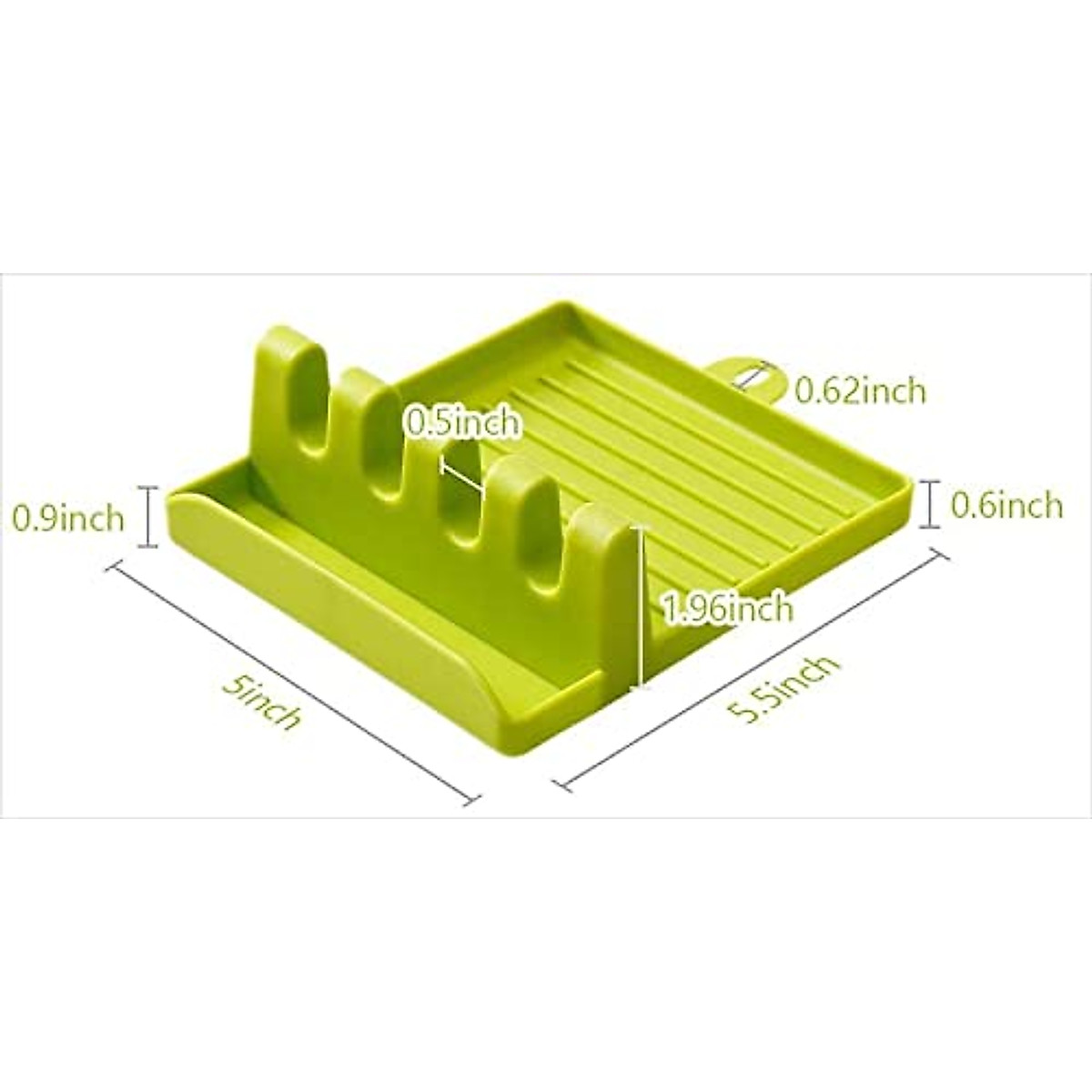 QBOMB Cooking Utensil Rest,Cooking Ladle/Spatula/Spoon Multiple Kitchen Fork Spoon Holders with 4 Slots and Pot Lid Holder for Kitchen Keeps Countertops Clean 2 Pack