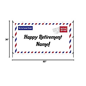 VictoryStore Retirement Decorations: Custom Postal Retirement Banner - Waterproof Vinyl Banner (Post Letter Retirement, 3 feet by 5 feet)