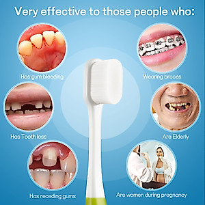 B Rush Extra Soft Toothbrush, Ultra Soft Toothbrush for Sensitive Gums, 20k Nano Floss Bristles Soft Toothbrushes for Pregnant Women, Elderly and Gum Sensitivity, Oral Care Brushes,Pack of 2