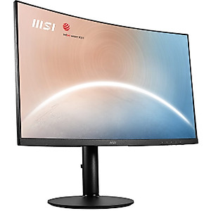 MSI Modern MD271CP, 27" Monitor, 1920 x 1080 (FHD), Curved VA, 75Hz, TUV Certified Eyesight Protection, 4ms, HDMI, Displayport, USB C, Tilt, Swivel, Height Adjustable, Pivot,Black