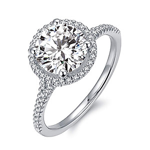 HAFEEZ CENTER 2ct True D Color VVS Moissanite Ring Moissanite Engagement Rings for Women (10 Moissanite)