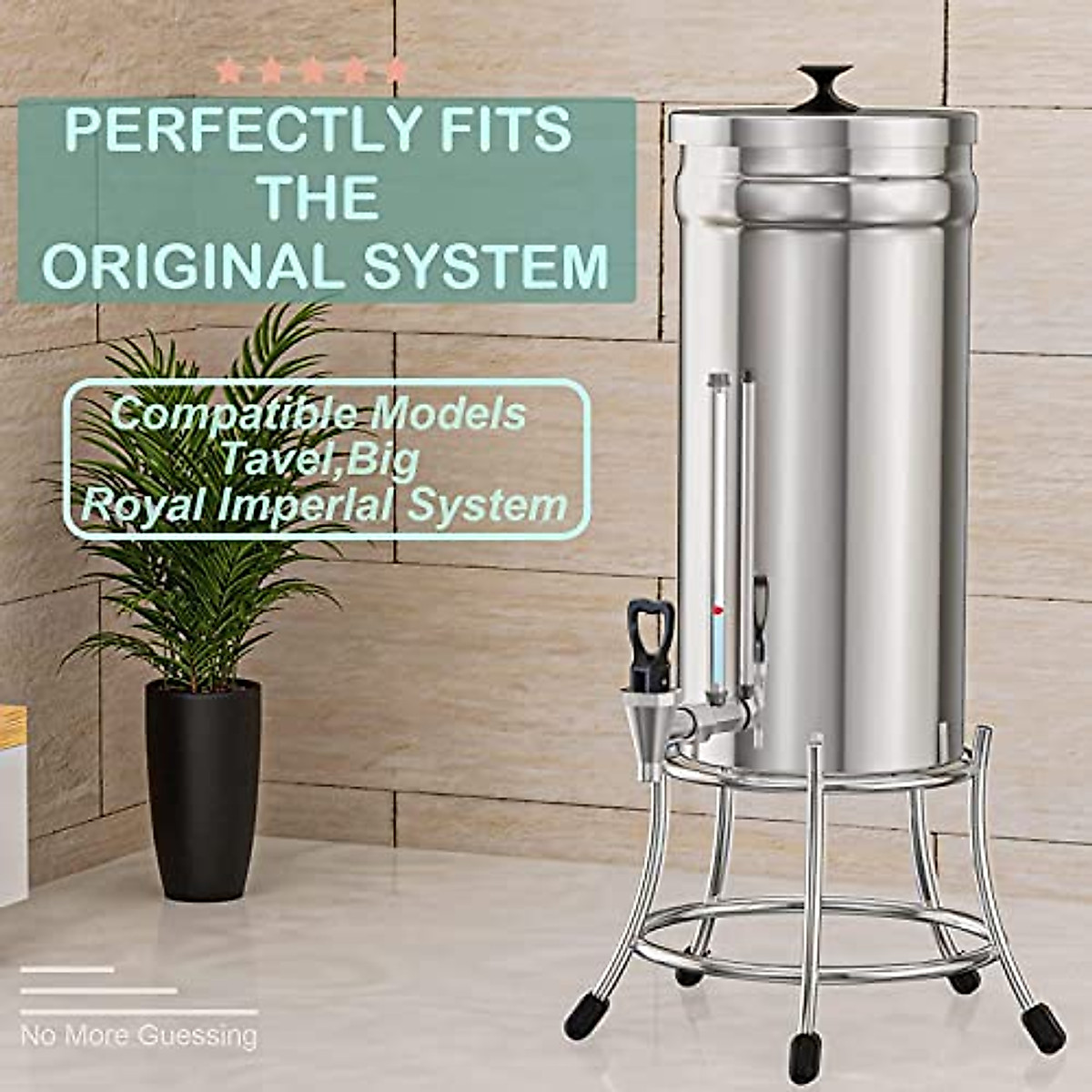 Sight Glass Spigot, Clear View Water Level with Red Floating Ball, Durable Metal Material, Compatible with The Original Gravity-Fed Water Filtration System (10")