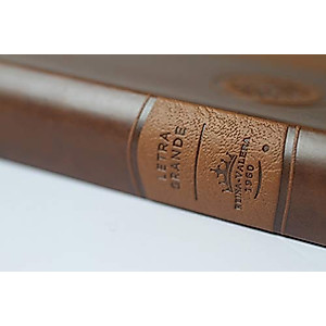 Biblia Reina Valera 1960 Tamaño grande, letra grande piel canela con cremallera / Spanish Holy Bible RVR 1960. Large Size Large Print Brown Leather with Zipper