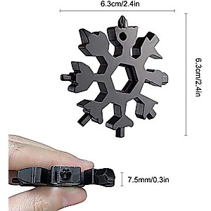 18 in 1 Snowflake Multitool for Men, Small Stainless Steel All in One Screwdriver as Bottle Opener, Screwdriver, Wrench, Box Cutter, Mini Keychain Gadgets for Camping, Survival