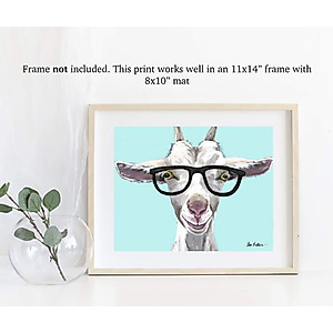 Goat Art Print - Goat Decor - Goat with Glasses Art - Gifts for Goat Lovers - Cute Goat Print - Goat Gifts - Goat Wall Art - Goat Art from Lee Keller, Hippie Hound Studios