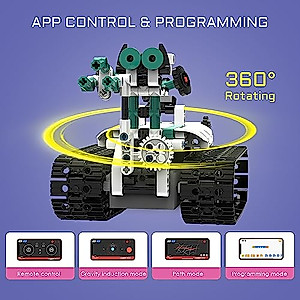 BEHOWL STEM Robot Toys for 8-14 Year Old Boys Girls,13-in-1 Science Programmable Building Block Set with Remote & APP Control,Educational Gifts for 9 10 11 12-16 Year Old Kids, (550 PCS)
