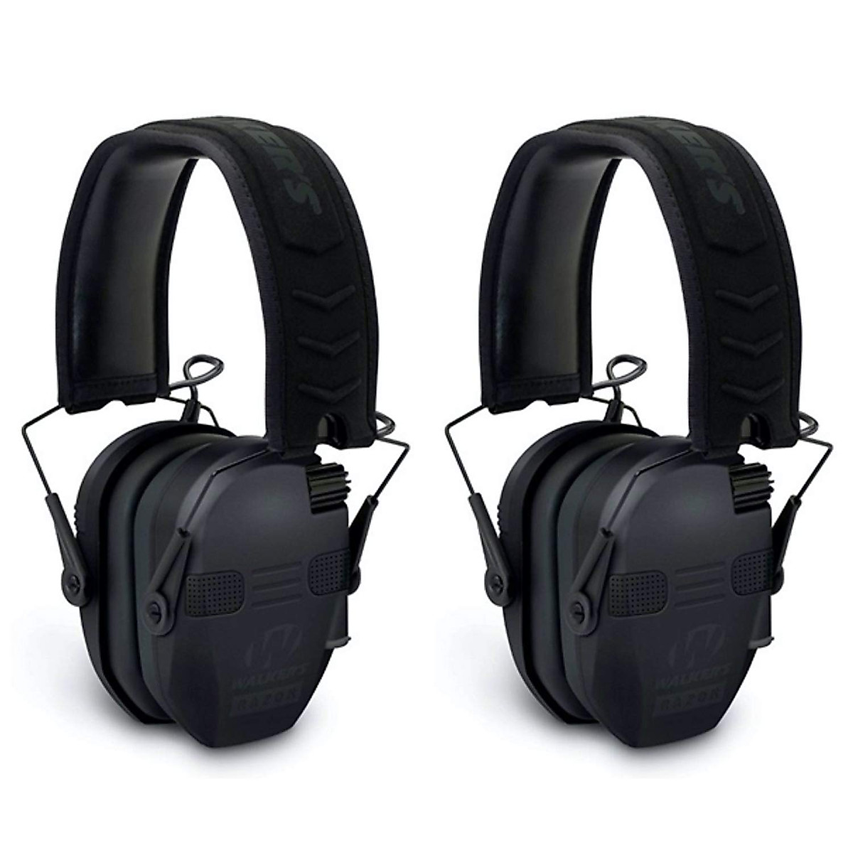Walker's Razor Slim Electronic Bluetooth Hearing Protection Earmuffs for Outdoor/Indoor Shooting Range with NRR 23dB, Black, 2 Pack