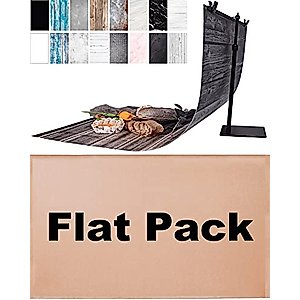 8PCS Food Photography Backdrops with Tripod Stand Flat Pack Double-Sided Realistic Flat Lay Photo Tabletop Backdrops for Products Photography
