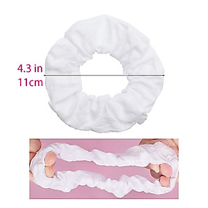 10 Pack White Cotton Scrunchies for Tie Dye Hair Elastic Hair Ties Pony Tail Holder for Party