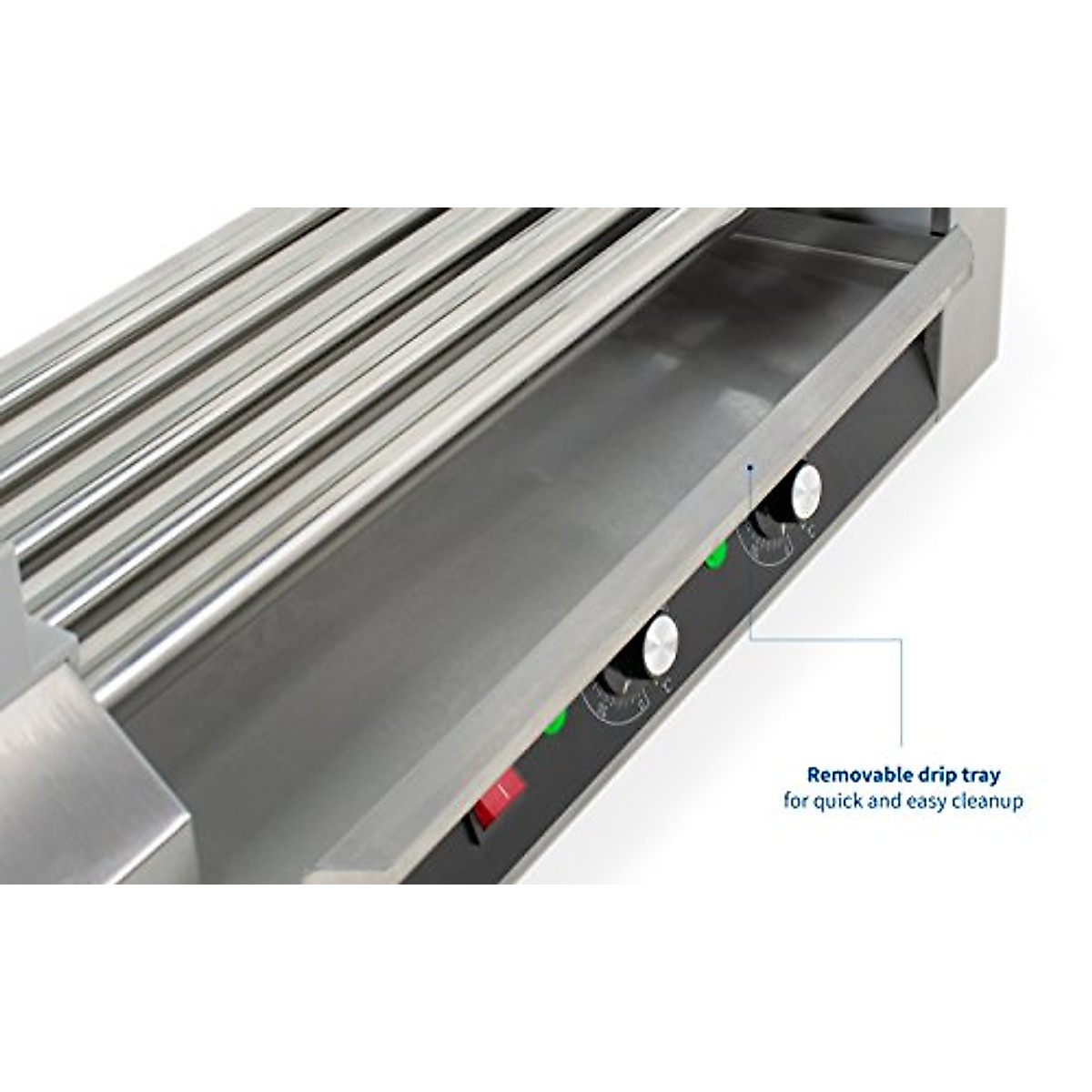 VIVO Electric 12 Hot Dog and 5 Roller Grill Warmer, Cooker Machine with Cover, HOTDG-V205