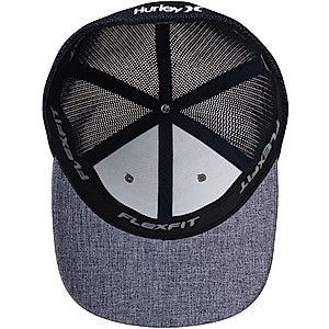 Hurley Men's Caps - Mini Icon Mesh Panel Baseball Cap - Fitted Hats for Men, Size Large-X-Large, Obsidian