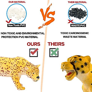 BOLZRA Safari Animals Figures Toys, Realistic Jumbo Wild Zoo Animals Figurines Plastic African Jungle Animals Playset for Kids Toddlers, 14 Piece Gift Set