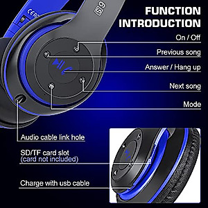 PRTUKYT 6S Wireless Bluetooth Headphones Over Ear