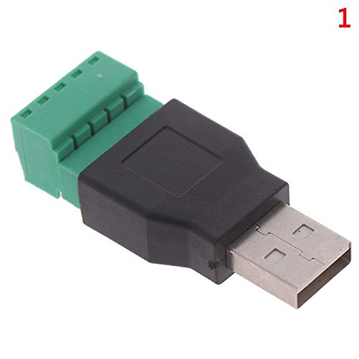 VizGiz 2 Pack USB 2.0 Plug Replacement 5Pin Solderless Screw On Type USB Terminal Block Connector Male and Female Socket Jack Adapter for LED Strip Lights USB Charging Projects Camera Electronics Test