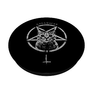 Occult Gothic Grunge Satan Cat Devil Black Baphomet Punk 666 PopSockets PopGrip: Swappable Grip for Phones & Tablets