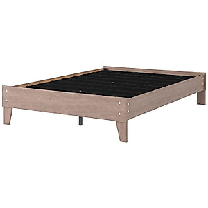 Signature Design by Ashley Flannia Modern Platform Bed, Full, Grayish Brown