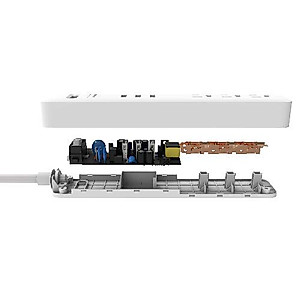 WYZE Surge Protector, 3 USB Ports, 3-Outlets, 15A Overload Protection, 4ft Power Cord, Work from Home, UL and FCC Certified, White