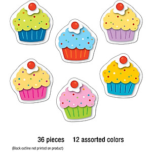 Carson Dellosa – Cupcakes Mini Colorful Cut-Outs, Classroom Décor, 36 Pieces