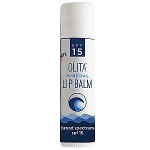 Olita Mineral Lip Balm with Broad Spectrum SPF 15 - Moisturizing & Hydrating, All-Natural & Reef-Safe - Untinted, Flavor-Free