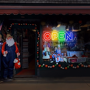 Open Signs for Business Ultra Bright LED Neon Open Sign 16 Inch Lighted Open Sign Electric Plug In Light Up Open Sign for Business Window Glass Storefront Door Shop Store Bar Salon Restaurant