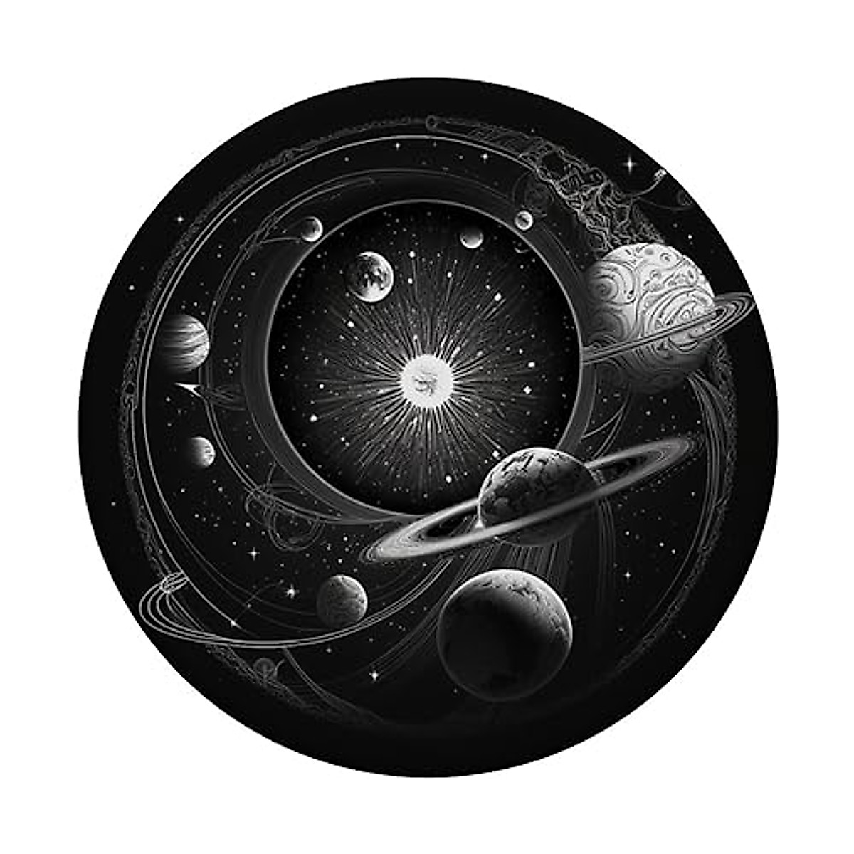 Aesthetic dark cute hippie moon black pagan Illuminati PopSockets Standard PopGrip