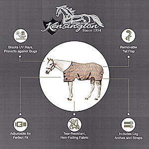 Kensington Breathable and UV Protective Sheet SureFit All Season Protection for Horse - 78", Deluxe Black