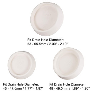 uxcell Drain Stopper, 3 Sizes Rubber Sink Stopper Plug 43mm/47mm/51mm with Hanging Ring for Bathtub Kitchen and Bathroom 1Set (6 Pieces)