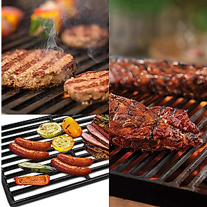 Votenli C6161C (3-Pack) 16 4/9'' Cast Iron Grid Grates for Dyna Glo DGF493BNP, DGH474CRP, for Backyard Grill Parts BY13-101-001-12, Kenmore 146.23678310, 146.23681310, Uniflame Grill GBC1030WRS