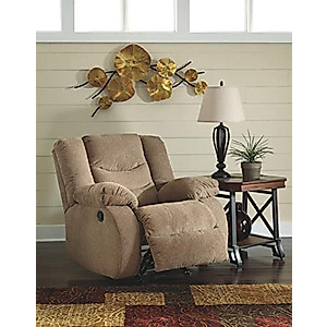 Signature Design by Ashley Tulen Modern Manual Pull Tab Rocker Recliner, Light Brown