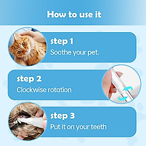 QITELL Pet Toothbrush Pen 2024 New Upgraded Pet Teeth Cleaning Pen, Portable Cat Toothbrush, Cat Teeth Cleaning, Cat Toothbrush for Cats and Dogs (1)