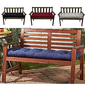 Waterproof Indoor/Outdoor Bench Cushion, Swing Cushion, Thicken Patio Bench Rocking Seat Pad for Lounger Garden Patio Lounger Bench,Wicker Loveseat Settee (Green)