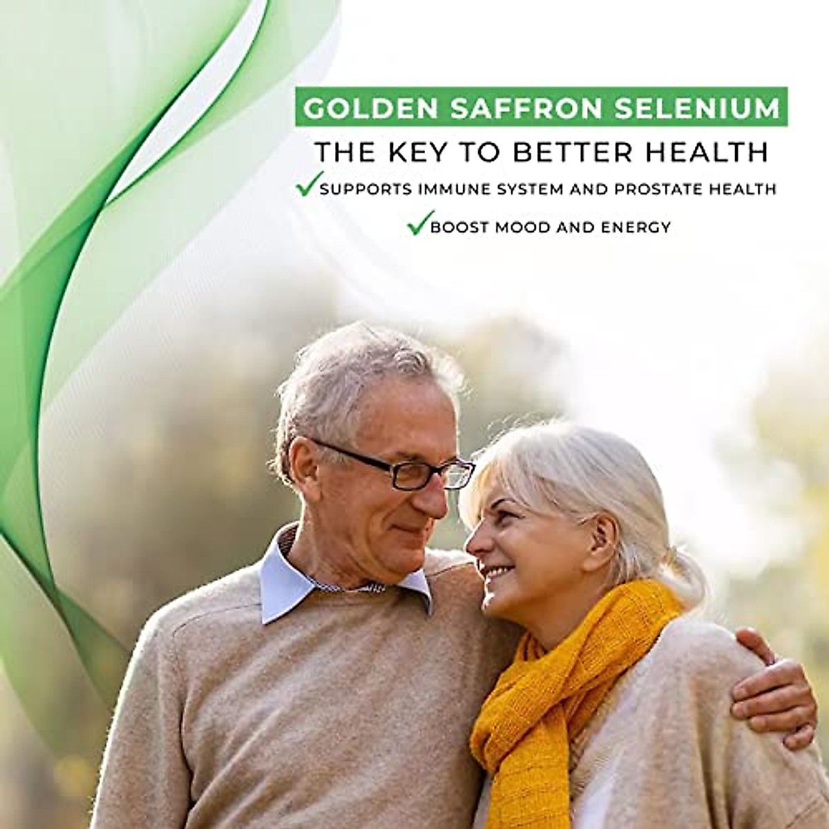 Golden Saffron Selenium (200mcg Selenium & 88.5 mg Saffron Extract) - to Support Overall Health, Thyroid Function, Prostate Health - Non-GMO & Gluten-Free - from USA - & Tasteless