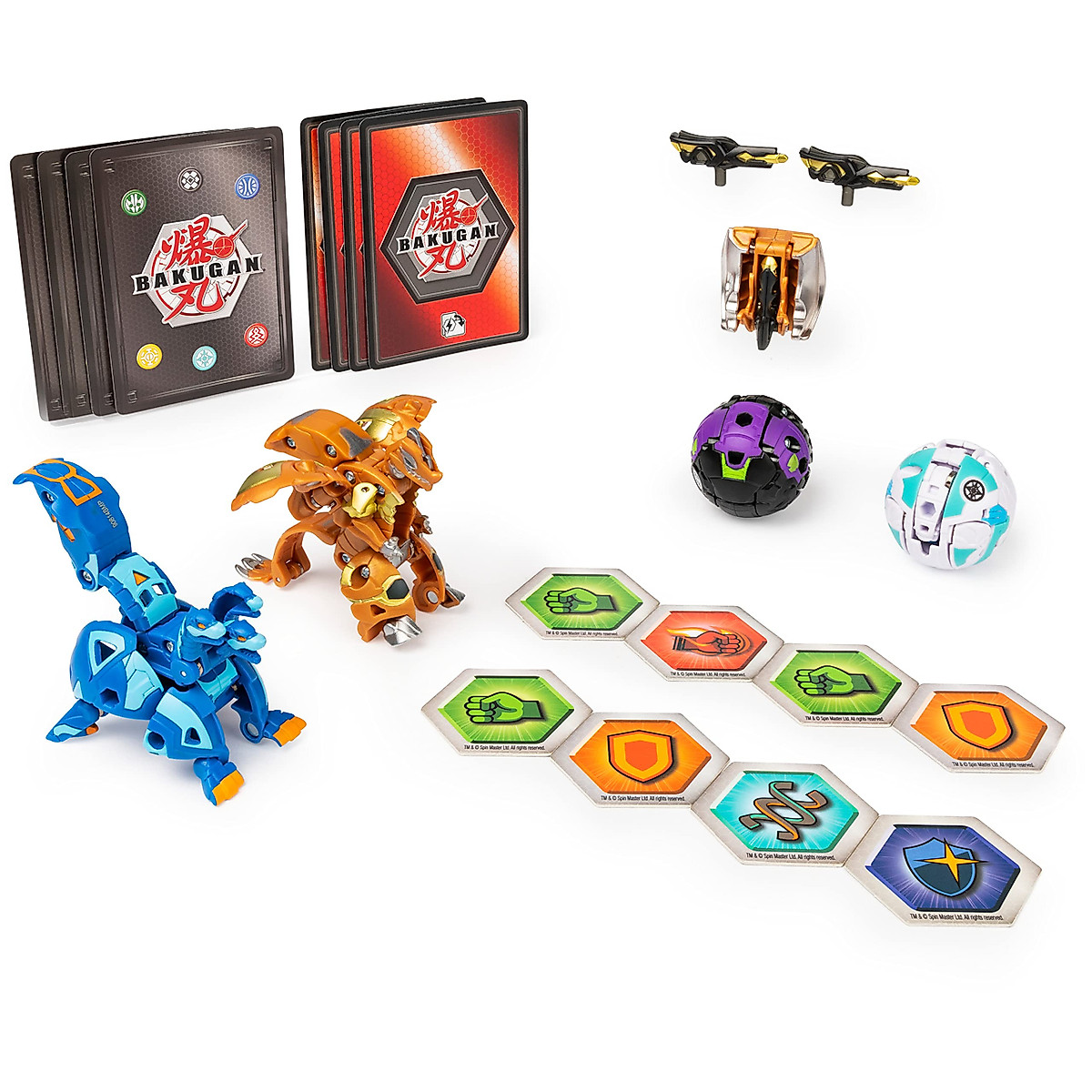 Bakugan Baku-Gear 4-Pack, Dragonoid Ultra with Baku-Gear and Howlkor Ultra, Collectible Action Figures, Kids Toys for Boys