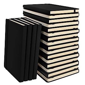 Simply Genius A5 Notebooks for Work, Travel, Business, School & More - College Ruled Notebook - Hardcover Journals for Women & Men - Lined Books with 192 pages, 5.7" x 8.4"(Black, 20 Pack)