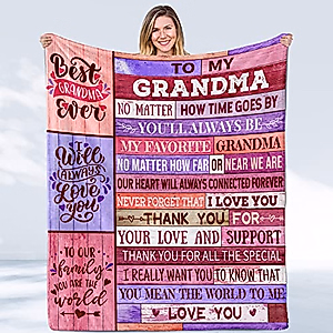 Grandma Gifts Throw Blanket Best Birthday Gifts for Grandma Nana Gifts from Grandchildren Granddaughter Blanket Grandmother (Grandma Gifts, 60"X50")