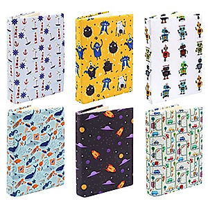 Pink Carousel Fabric Book Covers with Ribbon Bookmarks. Stretchable, Washable, Reusable Book Protectors for Medium to Large Hard Cover Schoolbooks and Textbooks. Fit Books 6" X 9" - 9” X 11."