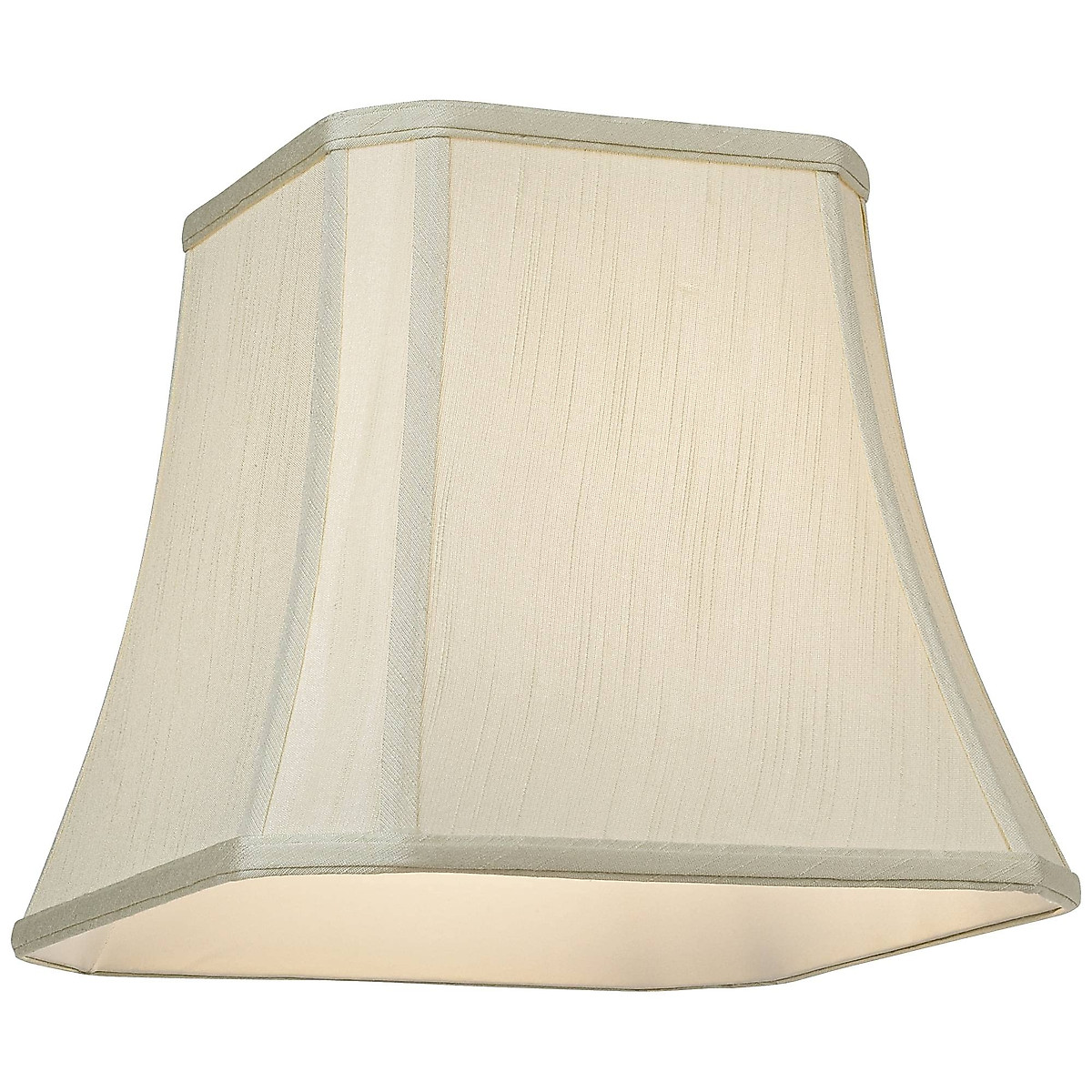 Creme Small Square Cut Corner Lamp Shade 8" Top x 12" Bottom x 11" Slant x 10.5" High (Spider) Replacement with Harp and Finial - Imperial Shade