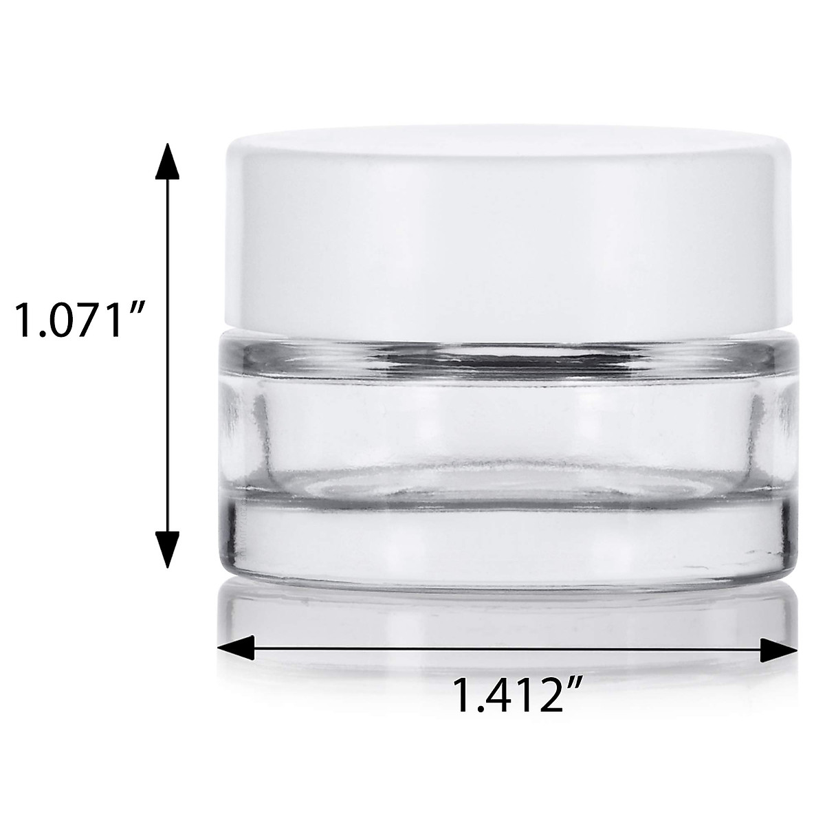 Clear Glass 0.25 oz Thick Wall Balm Jars with White Foam Lined Smooth Lids (12 pack)