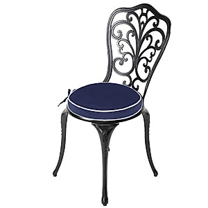 Blytieor Outdoor Bistro Chair Cushions Set of 2, Waterproof 15 inch Round Seat Cushions with Ties for Patio Deck Furniture