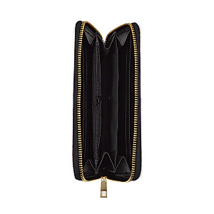 Premium Holographic Smooth Vegan Leather Continental Zip Around Wallet, V1