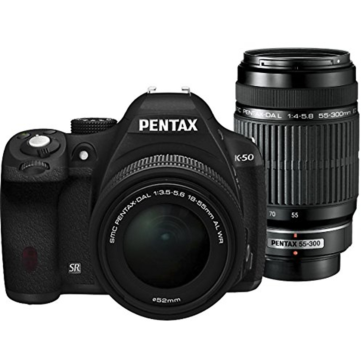 Pentax K-50 DSLR Camera with 18-55mm WR and 55-300mm Lenses