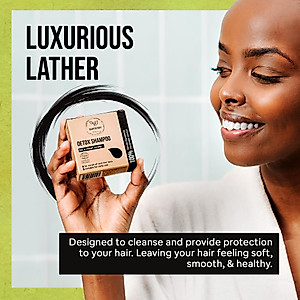 SoapFactory Dandruff Shampoo Bar for Oily Hair, Organic Hair Soap with Activated Charcoal for Men and Women, 100% Natural, Vegan, Handmade, 3 ounce