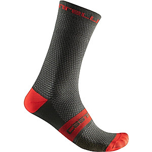 Castelli Superleggera 18 Sock Military Green/Fiery Red, Xxl