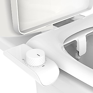 Ultra Slim Bidet Attachment for Toilet Self Cleaning Dual Nozzles Non Electric Bidet Attachment for Feminine Wash Adjustable Pressure Control Cold Clean Water Jet Spray Bidet Toilets